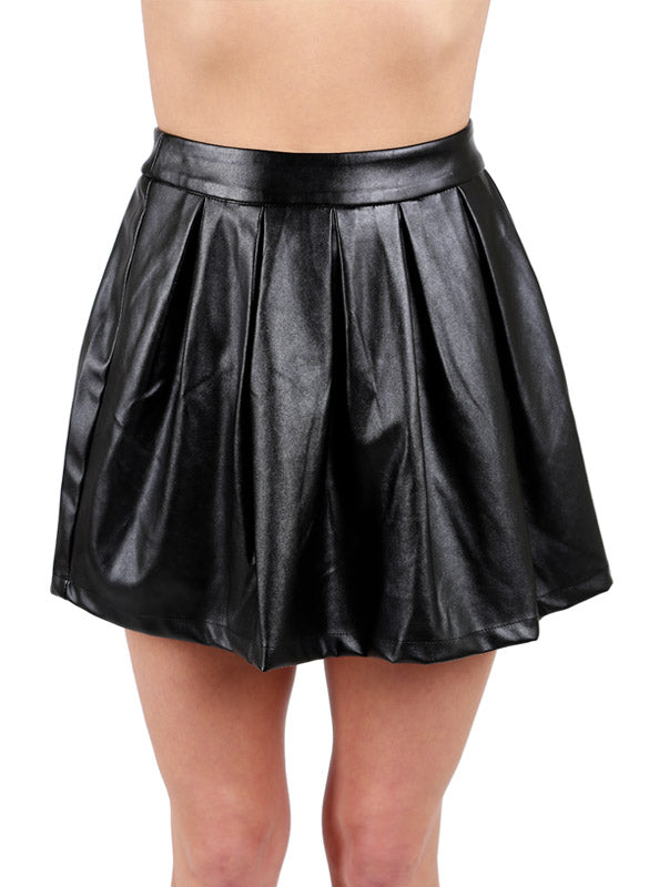 Wednesday Addams Black vegan leather Skirt - BeHoneyBee – BeHoneyBee ...